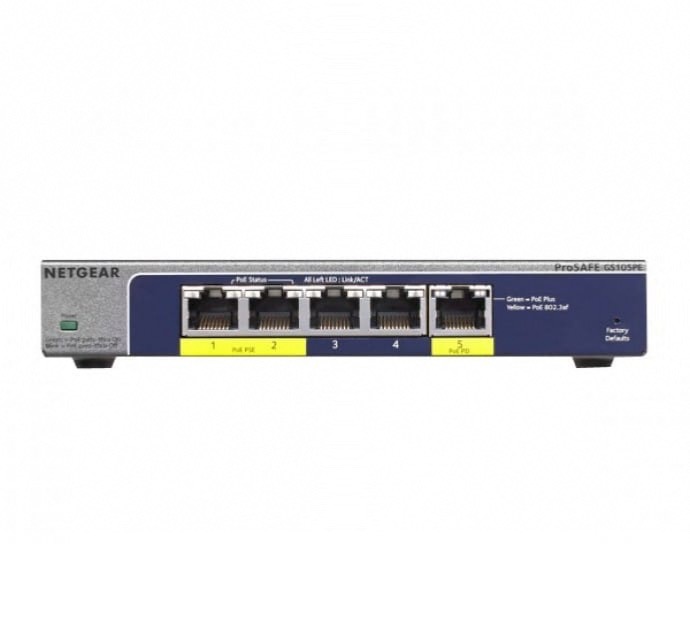 Vente Switch Netgear GS105PE 5 ports gigabit 2 PoE