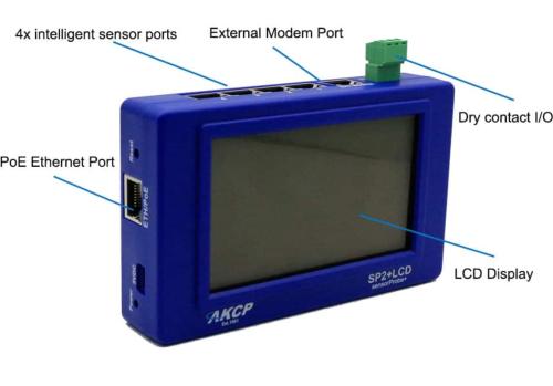 AKCP SensorProbe2 Pro LCD PoE | Sonde Température Réseau 4 Ports